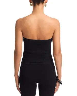 Aqua Placed Crochet Strapless Top