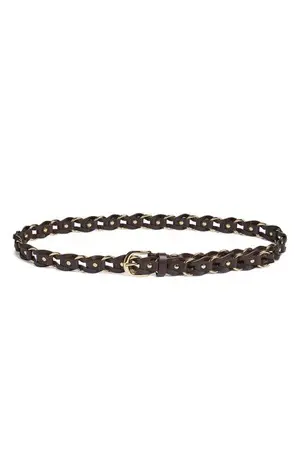 Madewell Metal Ring Leather Belt - Coffee Bean