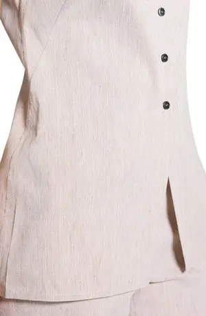 Theory Sleeveless Linen-blend Top