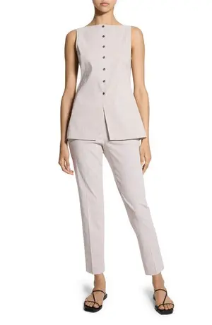 Theory Sleeveless Linen-blend Top