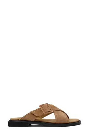 Camper Edy Suede Slide Sandal - Medium Brown