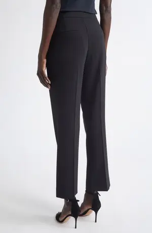 St. John Isabel Soft Stretch Suiting Slim Ankle Pants - Black