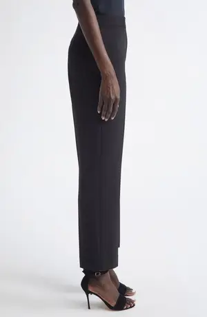 St. John Isabel Soft Stretch Suiting Slim Ankle Pants - Black