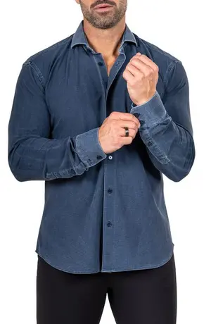 MACEOO Eins Marthy Contemporary Fit Button-up Shirt - Blue