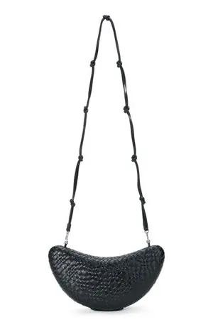 Staud Crescent Woven Leather Clutch