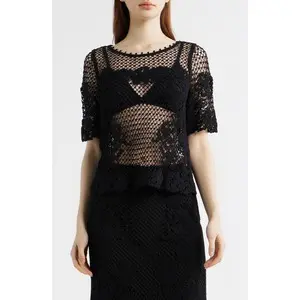 Kobi Halperin Magnolia Cotton Top - Black