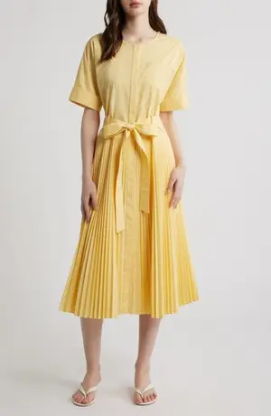 Kobi Halperin Loretta Pleated Midi Dress - Chamomille