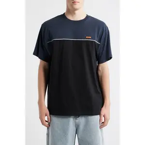 Rip Curl Halfa Panel Cotton T-shirt - Black/navy