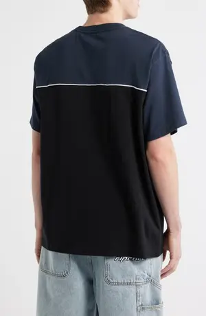Rip Curl Halfa Panel Cotton T-shirt - Black/navy