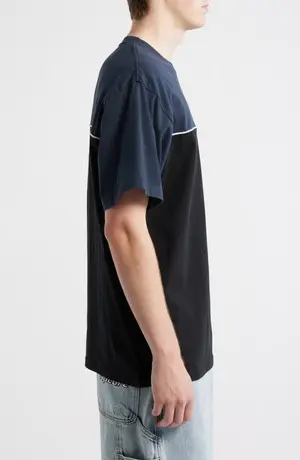 Rip Curl Halfa Panel Cotton T-shirt - Black/navy