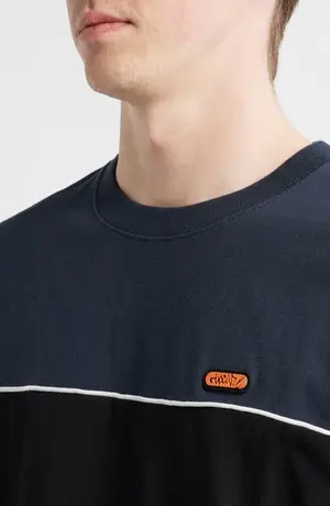 Rip Curl Halfa Panel Cotton T-shirt - Black/navy
