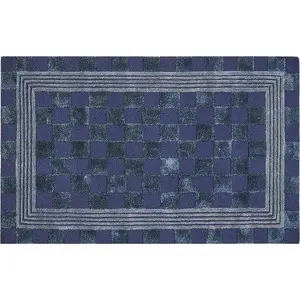 MACKENZIE-CHILDS Blue Tonal Check Rug - Indigo