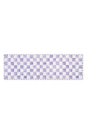 MACKENZIE-CHILDS Checkerboard Machine Washable Runner Rug - Violet