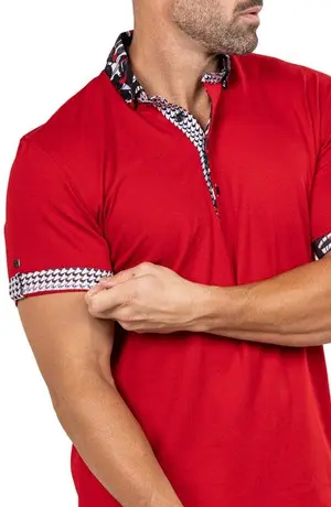 MACEOO Newton Marthyr0027 Button-down Piqué Polo - Red