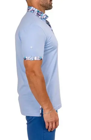 MACEOO Newton Marthyr0026 Button-down Piqué Polo - Blue