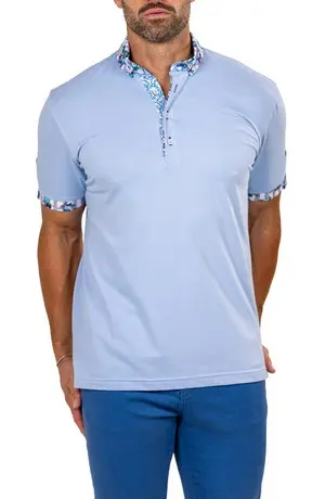 MACEOO Newton Marthyr0026 Button-down Piqué Polo - Blue