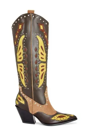 AZALEA WANG Flutter Knee High Western Boot