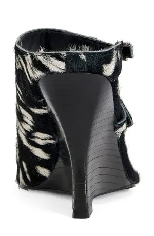 AZALEA WANG Giannis Calf Hair Wedge Sandal