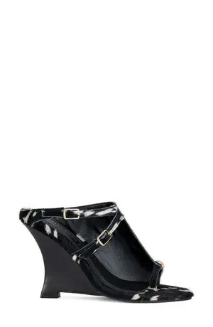 AZALEA WANG Giannis Calf Hair Wedge Sandal