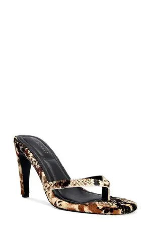AZALEA WANG Lewis Zebra Print Sandals - Brown Multi