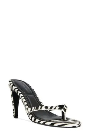 AZALEA WANG Lewis Zebra Print Sandals White Multi