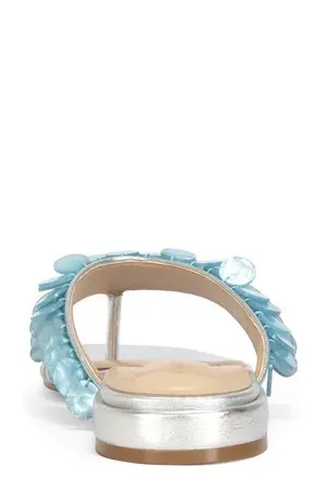 AZALEA WANG Pearlia Flip Flop - Silver Multi