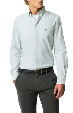 Rodd & Gunn Oxford Crossings Sports Fit Cotton Dobby Button-down Shirt - Fern