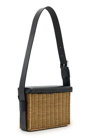 ALLSAINTS Monique Wicker Shoulder Bag - Biscuit/black
