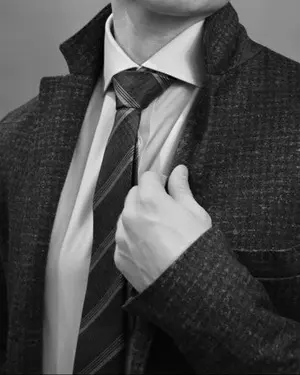 KNOTTERY & CO Triple-striped Silk Jacquard Tie