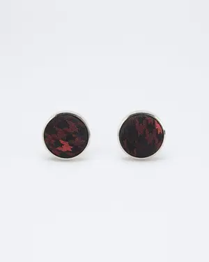 KNOTTERY & CO Houndstooth Mosaic Silk Cufflinks - Red