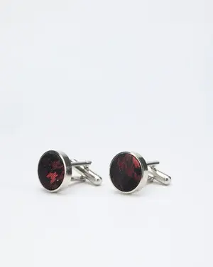 KNOTTERY & CO Houndstooth Mosaic Silk Cufflinks
