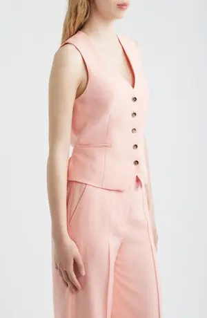 REISS Magda Slim Fit Vest - Pink