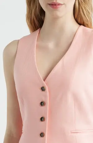 REISS Magda Slim Fit Vest - Pink