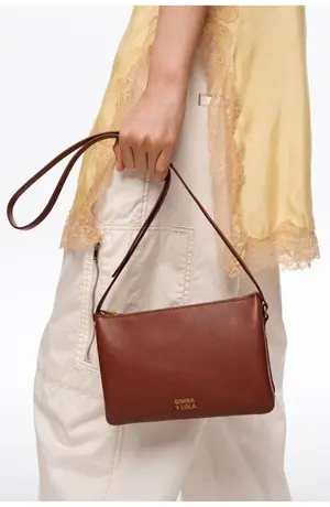 Bimba Y Lola Mini Leather Clutch Bag - Nut