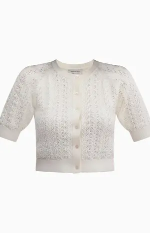 Rebecca Taylor Verana Knit Cardigan - Ivory