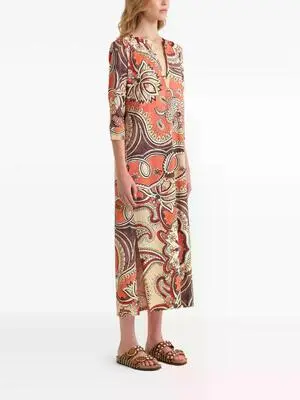Malìparmi Paisley-print Midi Dress - Orange