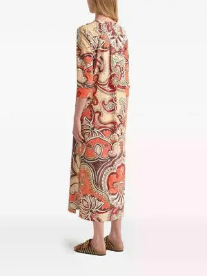 Malìparmi Paisley-print Midi Dress - Orange