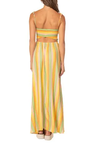 MAAJI Lines Cutout Smocked Bodice Maxi Sundress