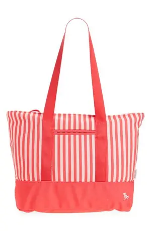 DOCK AND BAY Stripe Canvas Beach Tote - Raspberry Road
