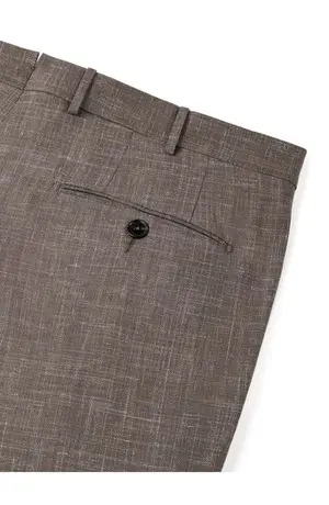 Zegna Flat Front Wool Trousers