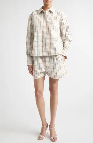 Victoria Beckham Ellys Check Cotton Poplin Shirt