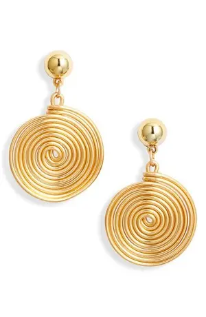 KENNETH JAY LANE Swirl Drop Earrings - Gold