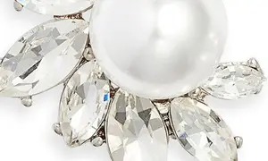 KENNETH JAY LANE Faux Pearl And Crystal Drop Earrings - Silver