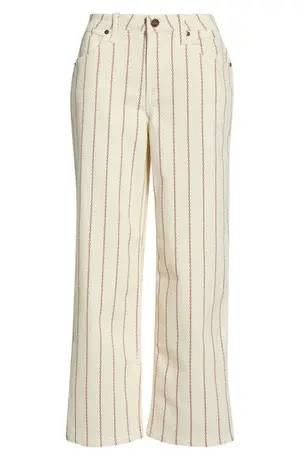 CITY BLUES Stripe Straight Leg Jeans