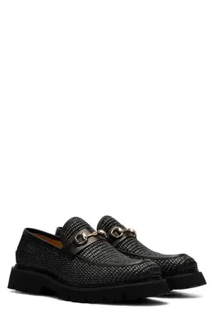 MARC NOLAN Blake Bit Loafer - Black Raffia