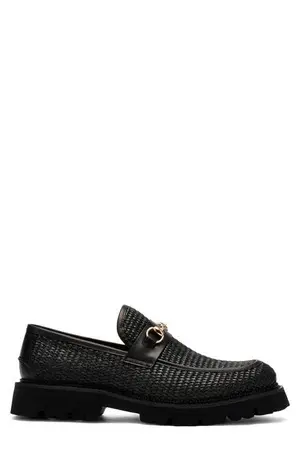 MARC NOLAN Blake Bit Loafer - Black Raffia