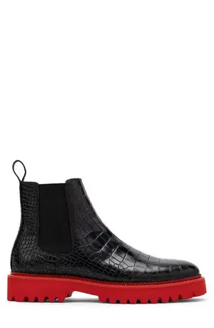 MARC NOLAN Dax Chelsea Boot - Black/red