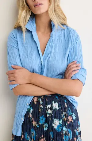 NZ BY NIC AND ZOE Core Cotton Long Sleeve Button-up Shirt - Zephyr