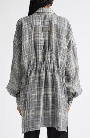 Coperni Check Zero Waste Cotton Button-up Shirt - Grey
