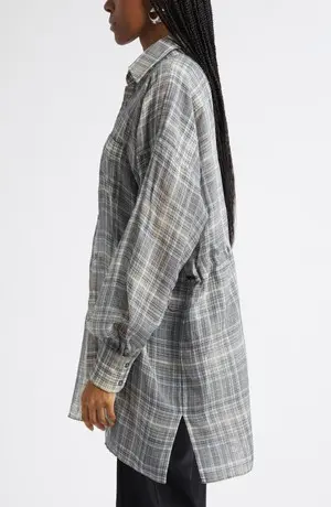 Coperni Check Zero Waste Cotton Button-up Shirt - Grey